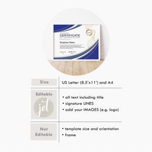 Modern Blue Certificate of Appreciation Printable Appreciation Award ...