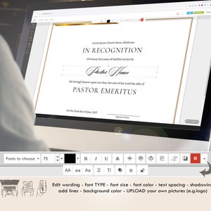Pastor Emeritus Church Recognition Certificate Template, Church Award ...