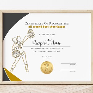 Cheerleader Award Certificates, Cheerleading Awards, EDITABLE Printable ...