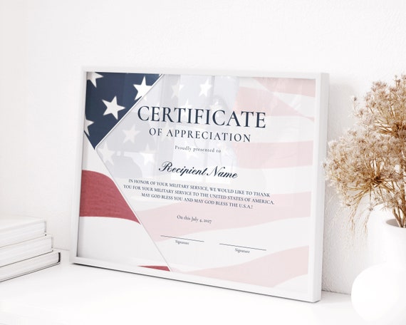 Military Certificate Templates