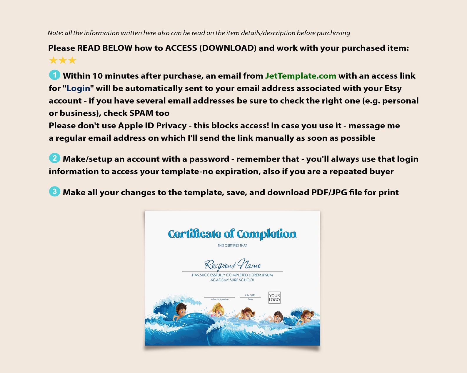 EDITABLE Swimming Certificate Template Sports Certificate - Etsy