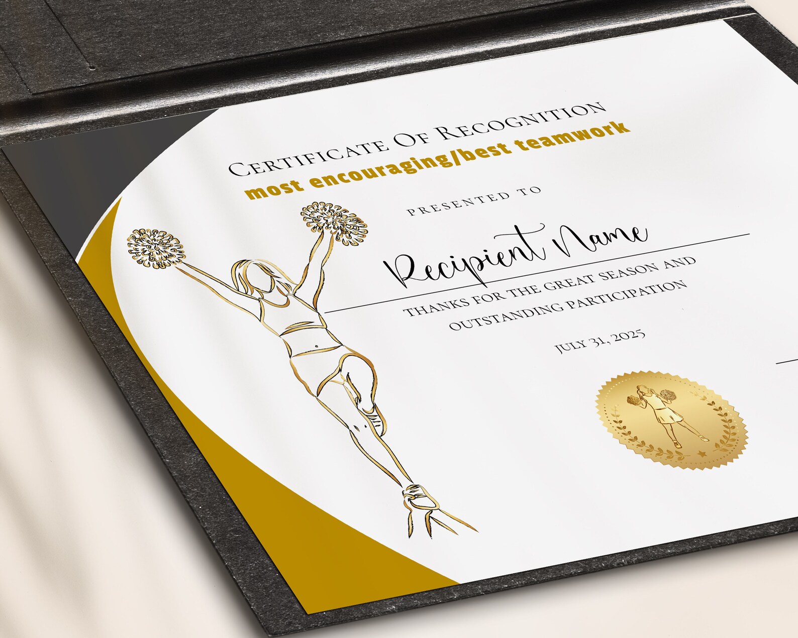 EDITABLE Cheerleader Certificate Template Cheerleading Award - Etsy