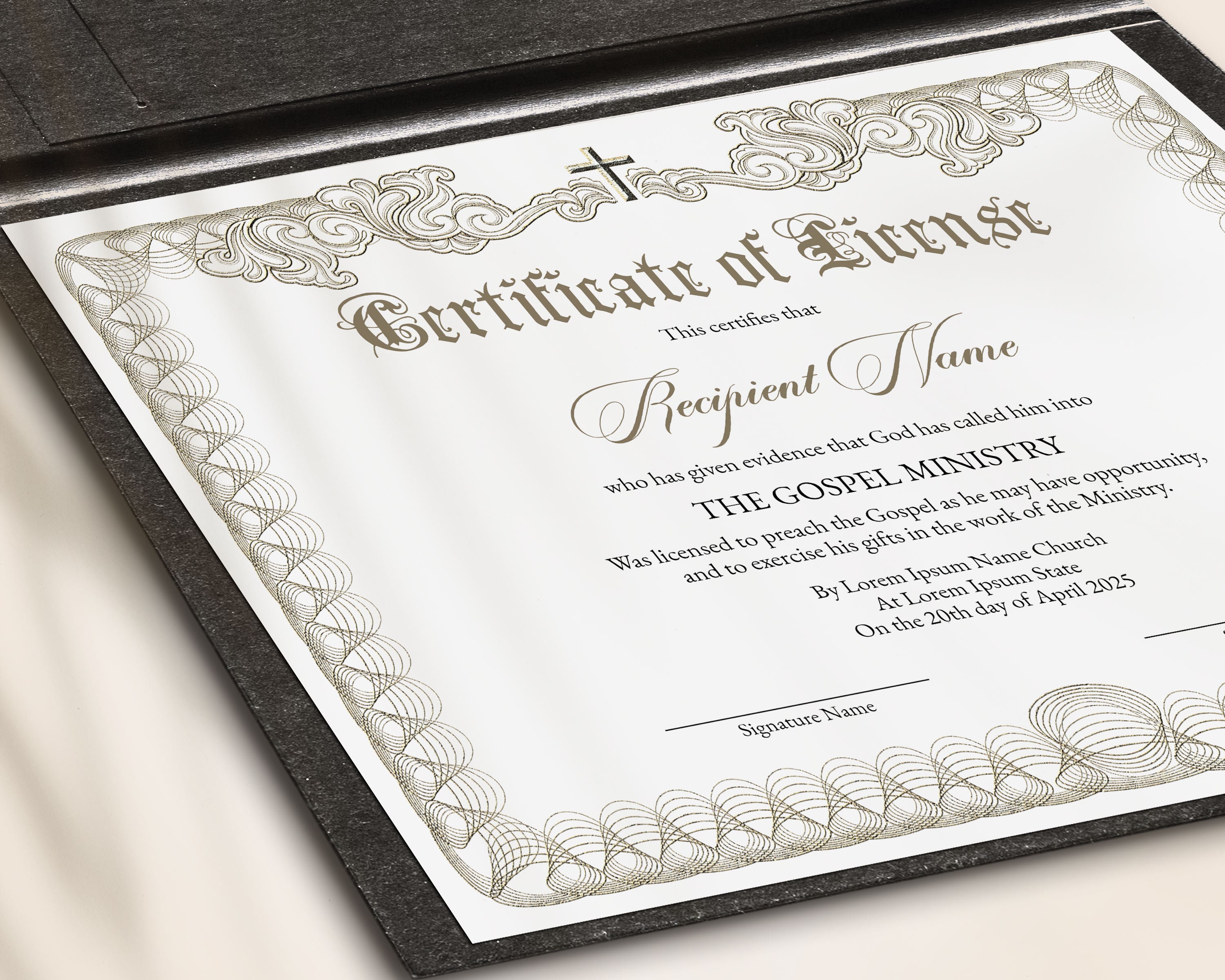 Editable License to Preach Template Printable Certificate of - Etsy