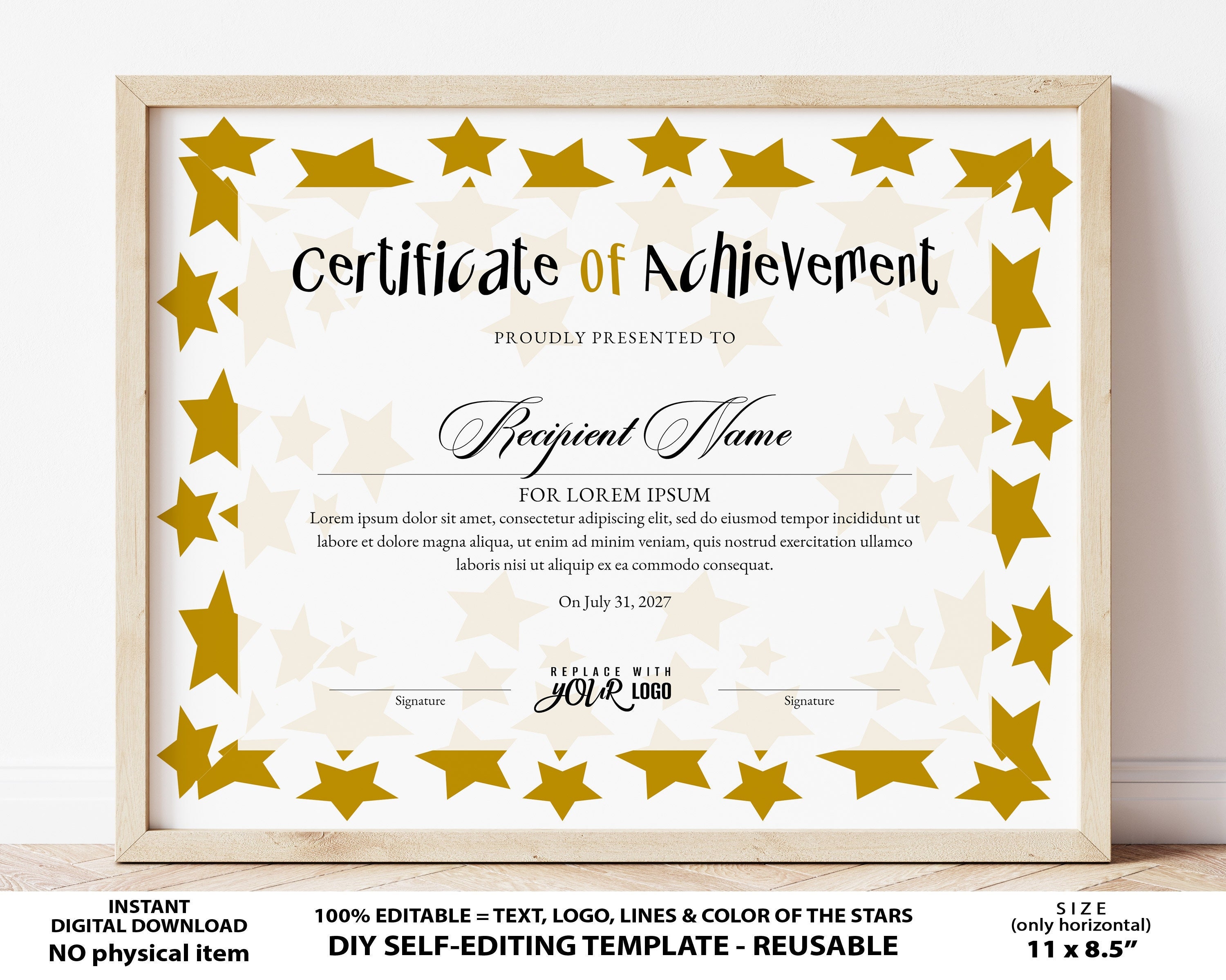 Certificate Of Achievement Template For Kids