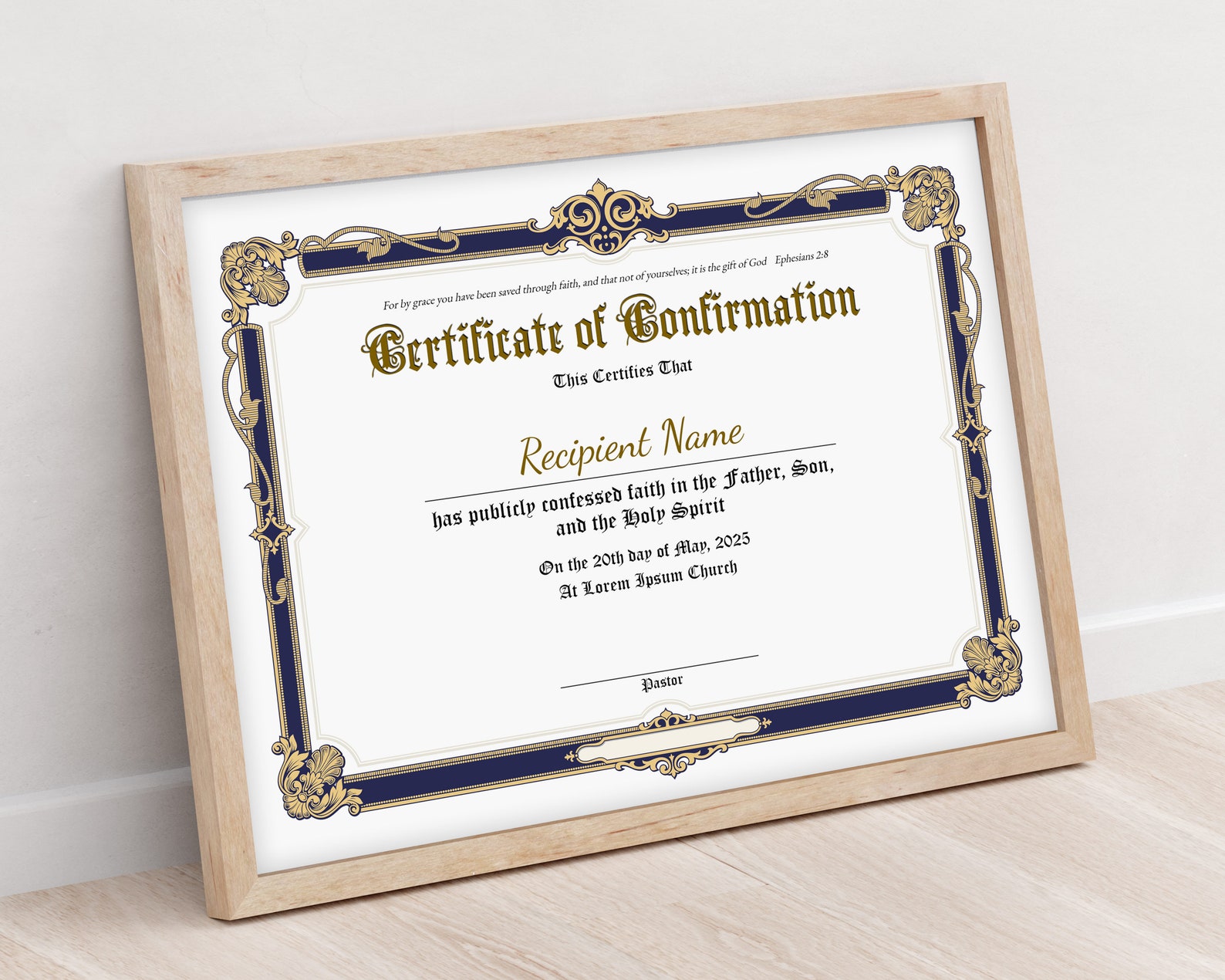 Editable Confirmation Certificate Template Printable - Etsy