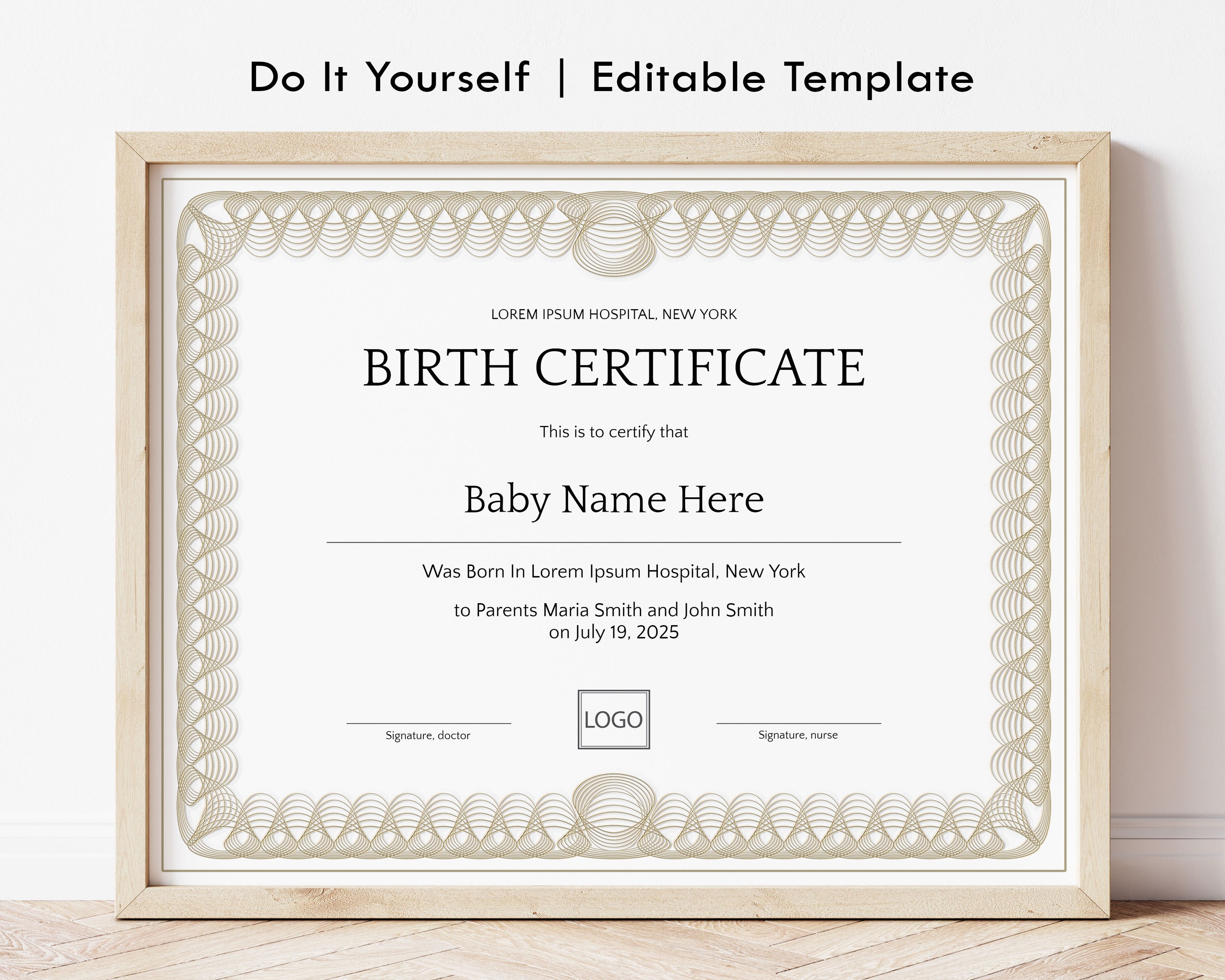 Real Birth Certificate Template
