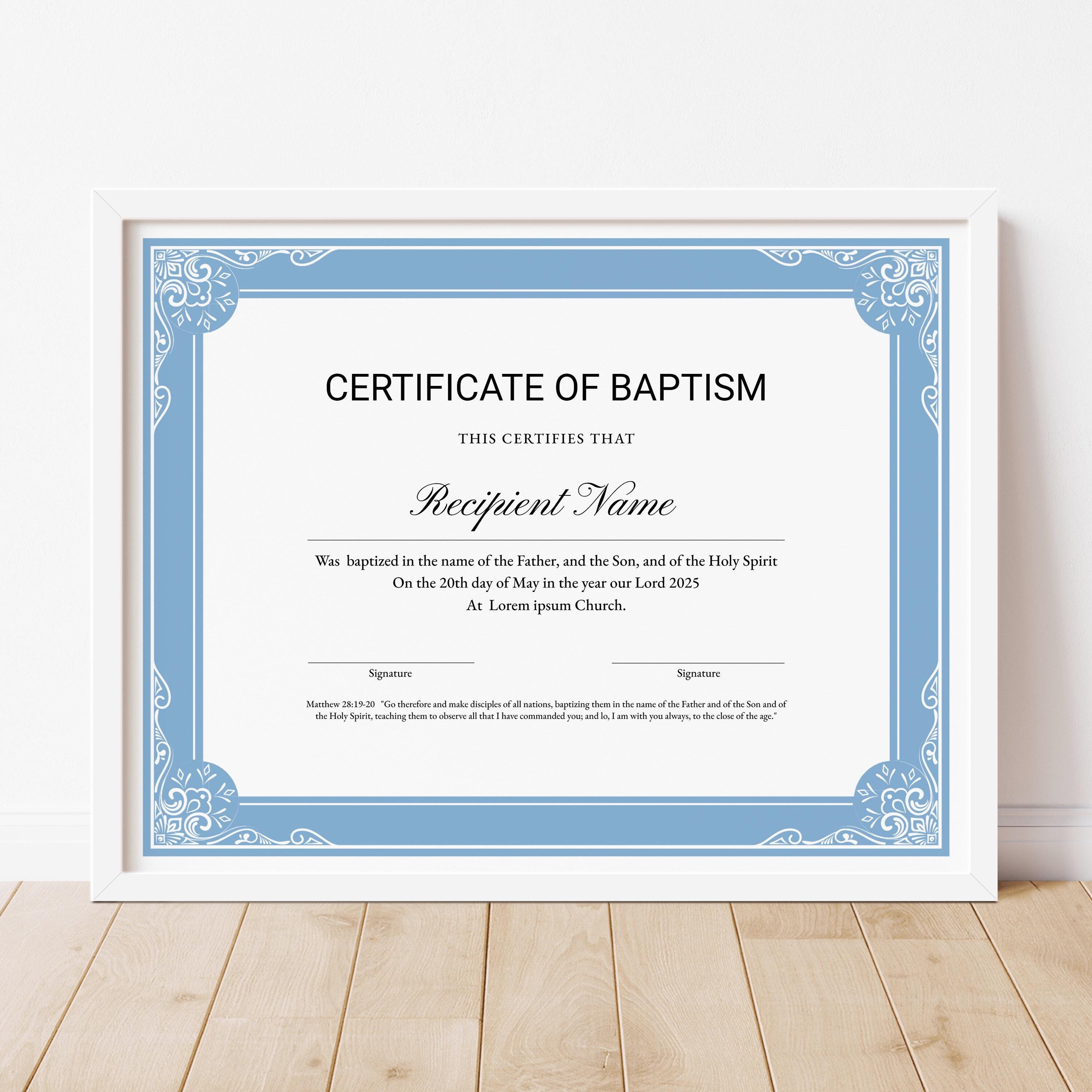 Editable Printable Baptism Certificates Blank 10+ Baptism Certificate