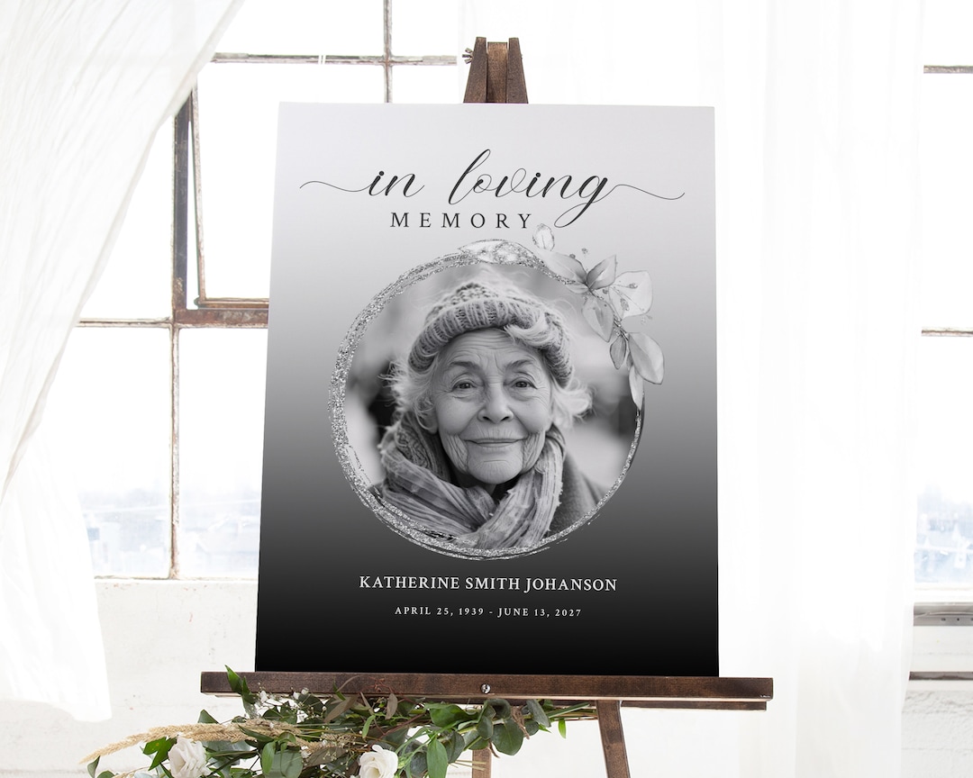 Loving Memory Funeral Welcome Photo Sign, Funeral Memorial Welcome ...