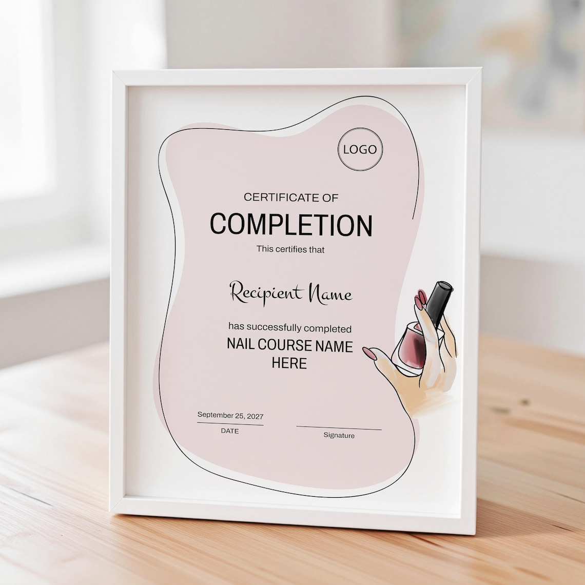 Nail Technician Certificate of Completion, EDITABLE Nails Certificate ...