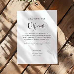Wedding Officiant Proposal Card, Will You Marry Us Printable Card ...