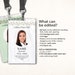 Editable Circle Photo ID Card Template, Printable ID Badge, Easy to Use ...