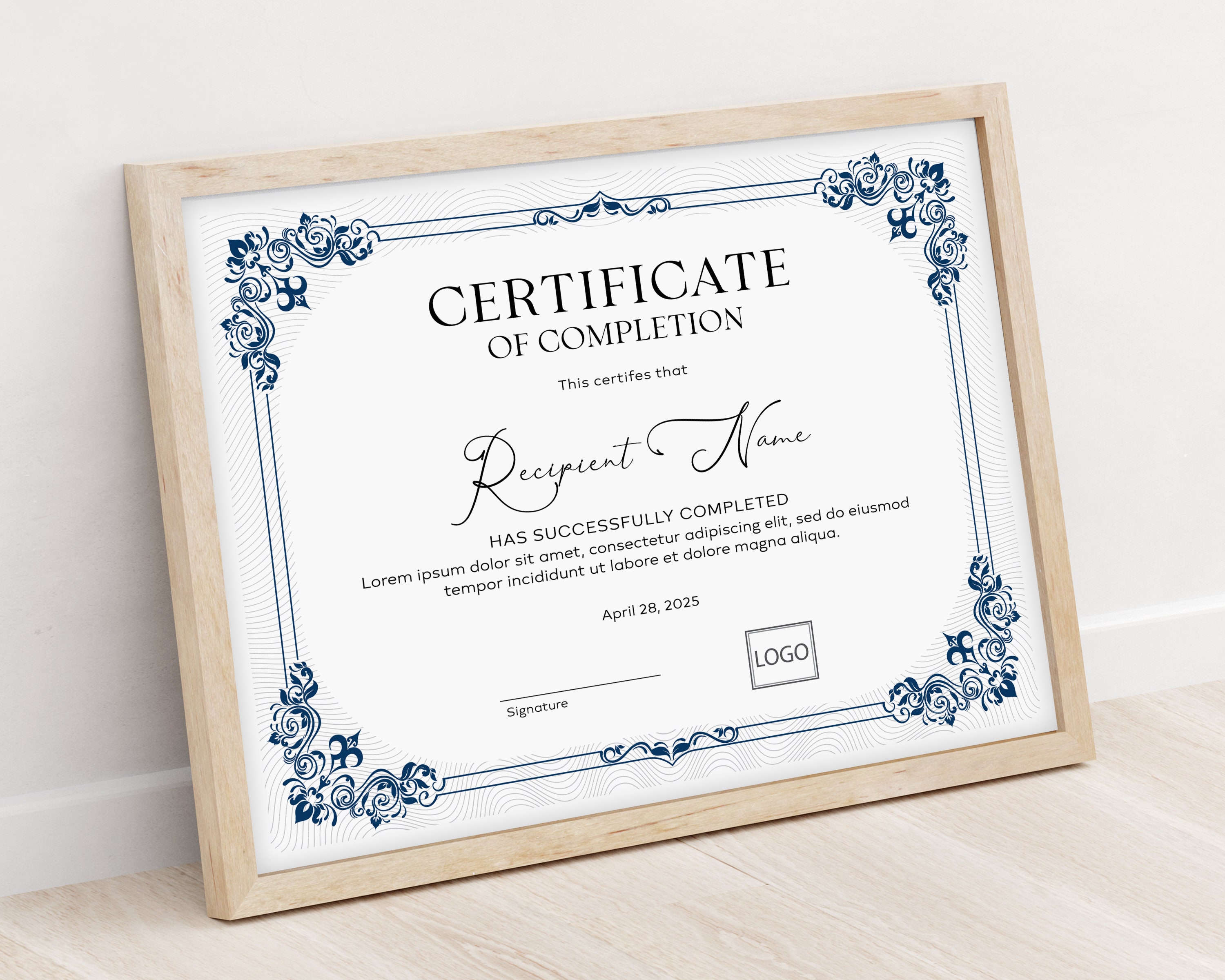 Editable Certificate of Completion, Printable Completion Certificate ...