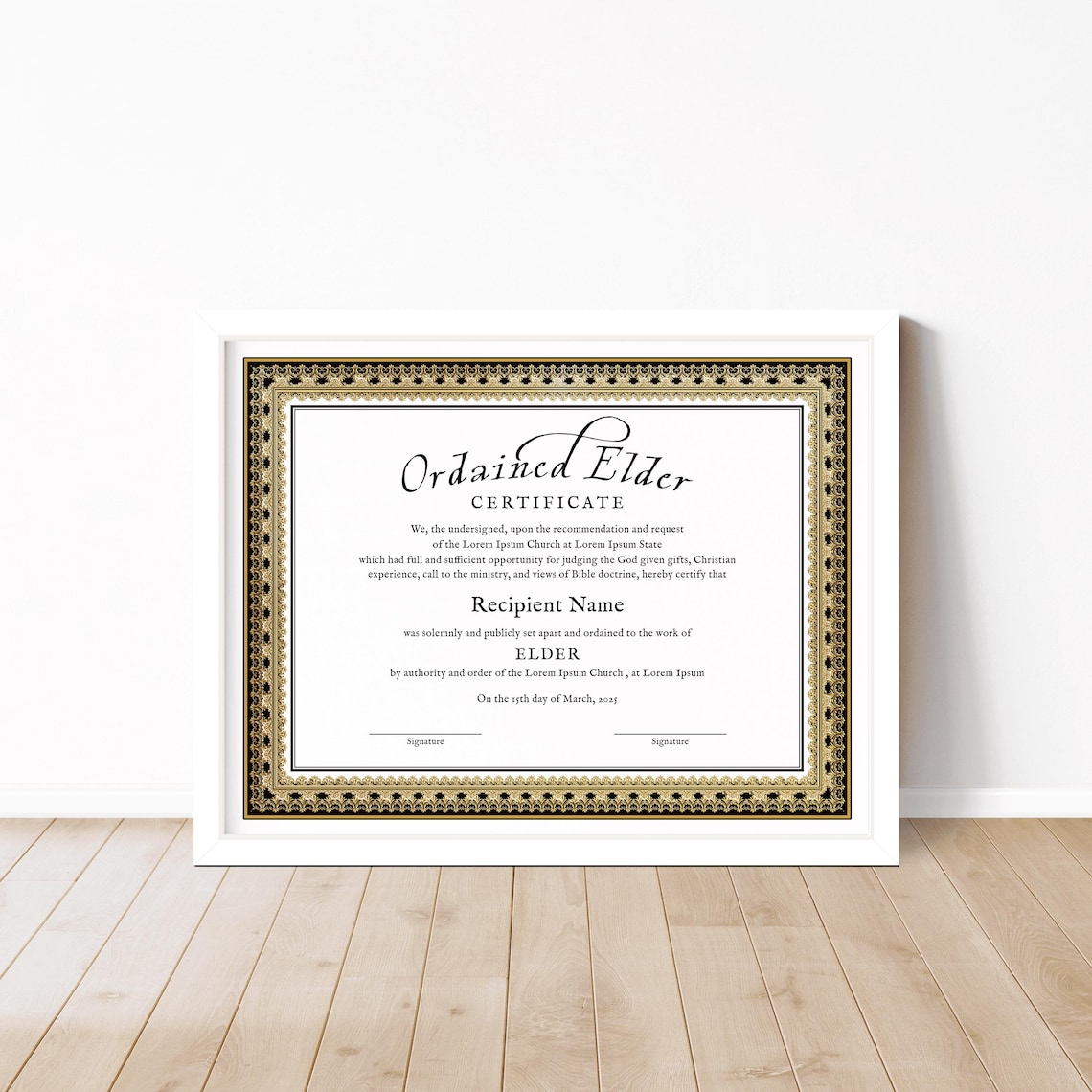 Editable Ordained Elder Certificate Template Printable Vintage Luxury ...