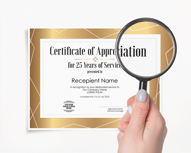 25 Years of Service EDITABLE Certificate of Appreciation | Etsy 25 Years of Service EDITABLE Certificate of Appreciation | Etsy