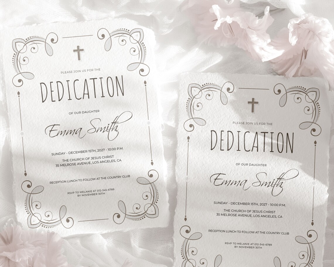 Editable Dedication Invite Template Printable Invitation Boy - Etsy