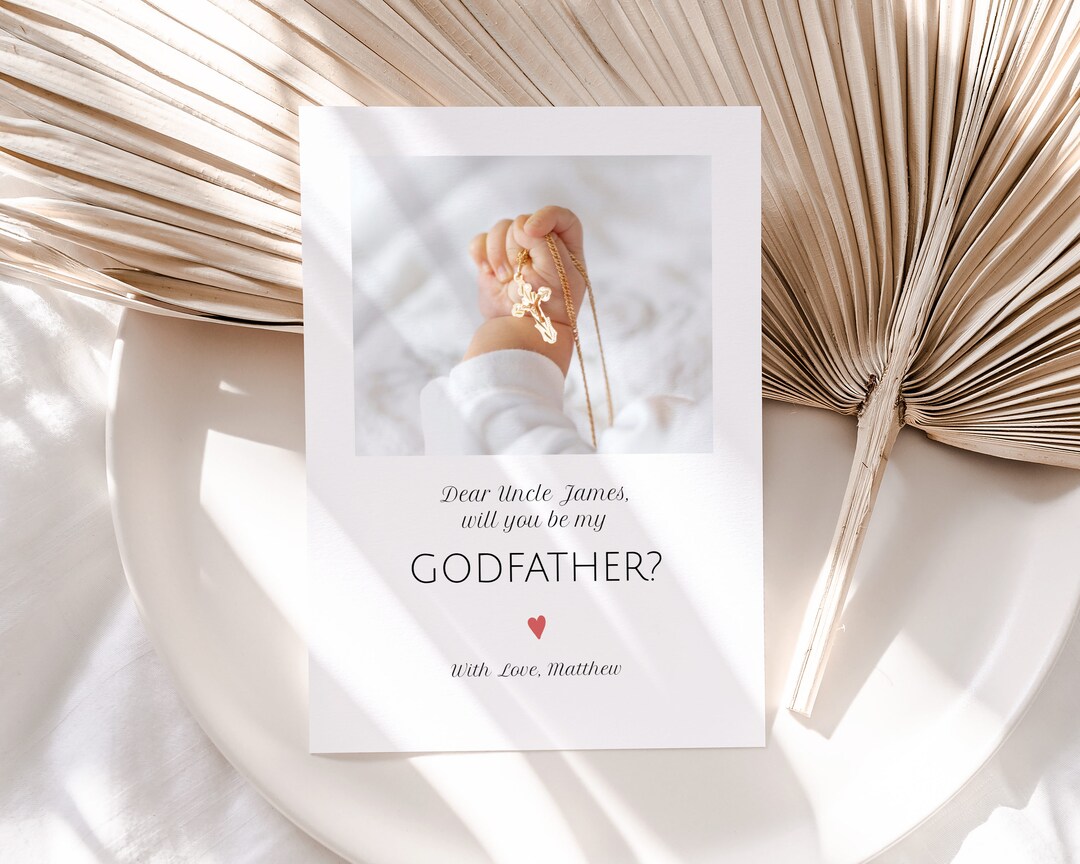 Classic Will You Be My Godfather Proposal Card Template, Godparent ...