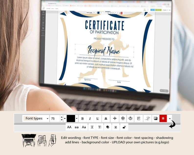 Editable Running Certificate Award Template Sports - Etsy