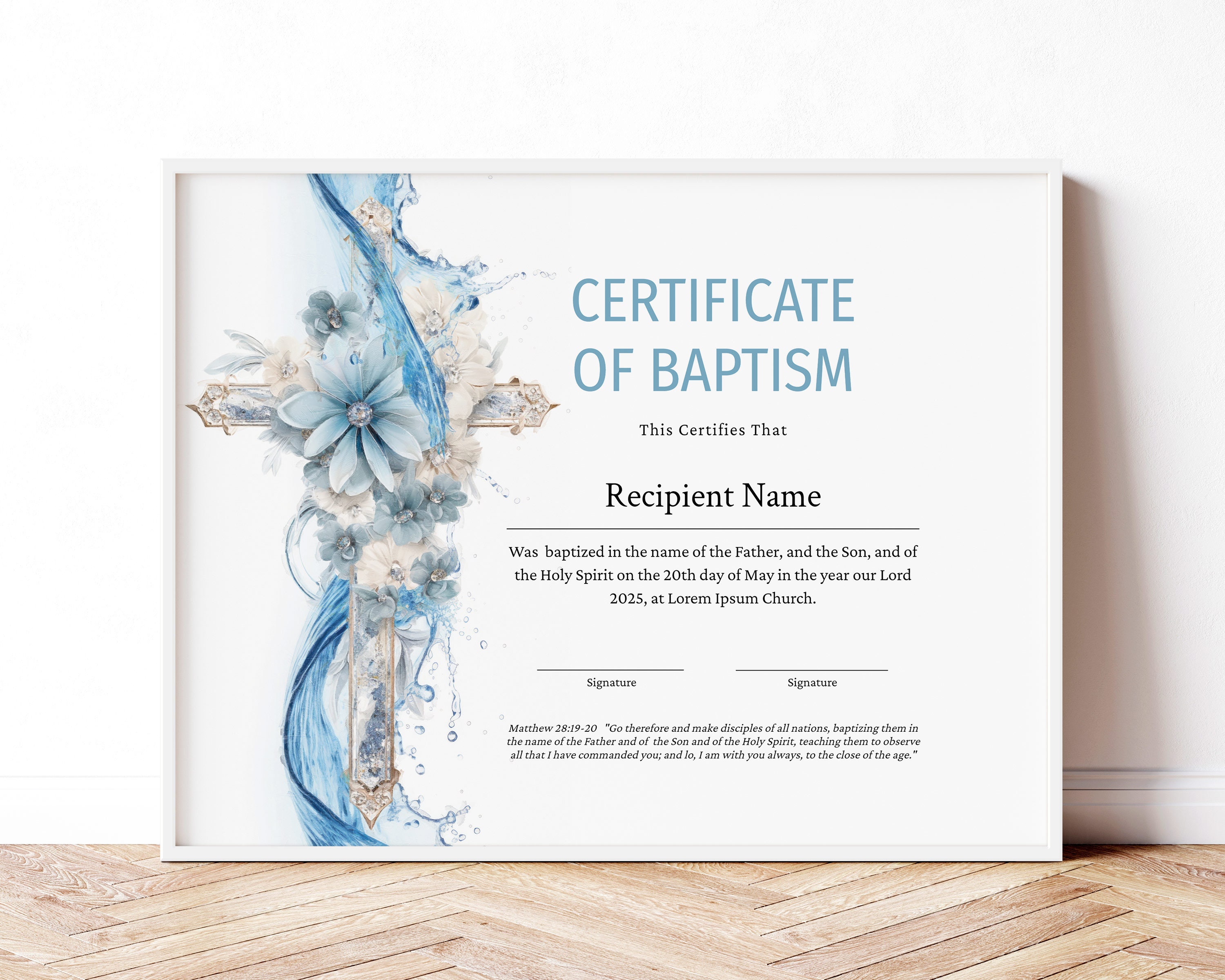 Water Baptism Certificate Form Community Adult Baptism Certificate: