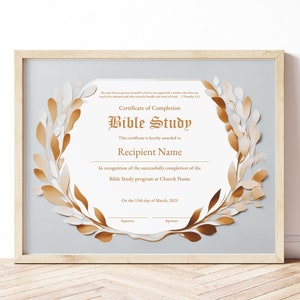 Editable Bible Study Certificate of Completion Template, Bible Study ...
