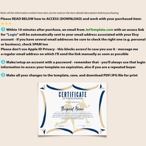 Editable Running Certificate Award Template Sports - Etsy