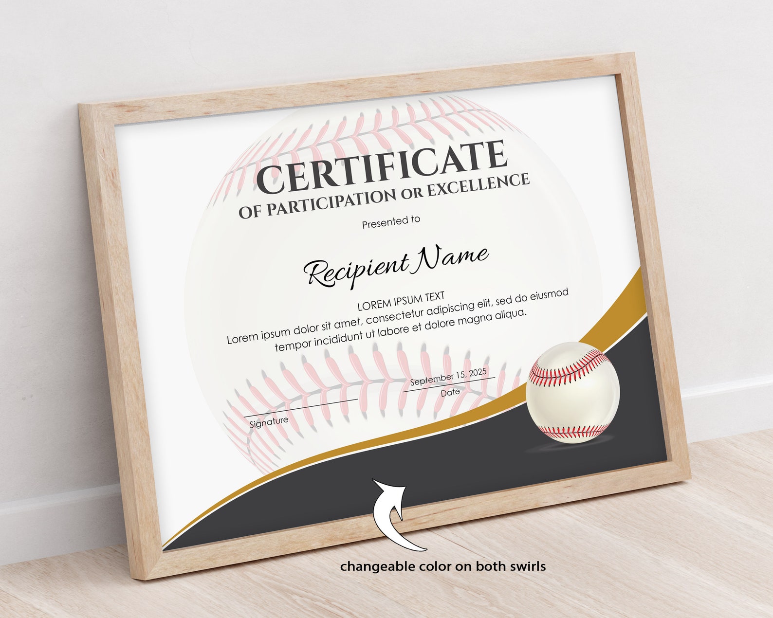 Editable Baseball Certificate Template Sports Certificate - Etsy