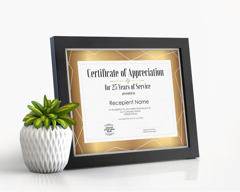 25 Years of Service EDITABLE Certificate of Appreciation | Etsy 25 Years of Service EDITABLE Certificate of Appreciation | Etsy