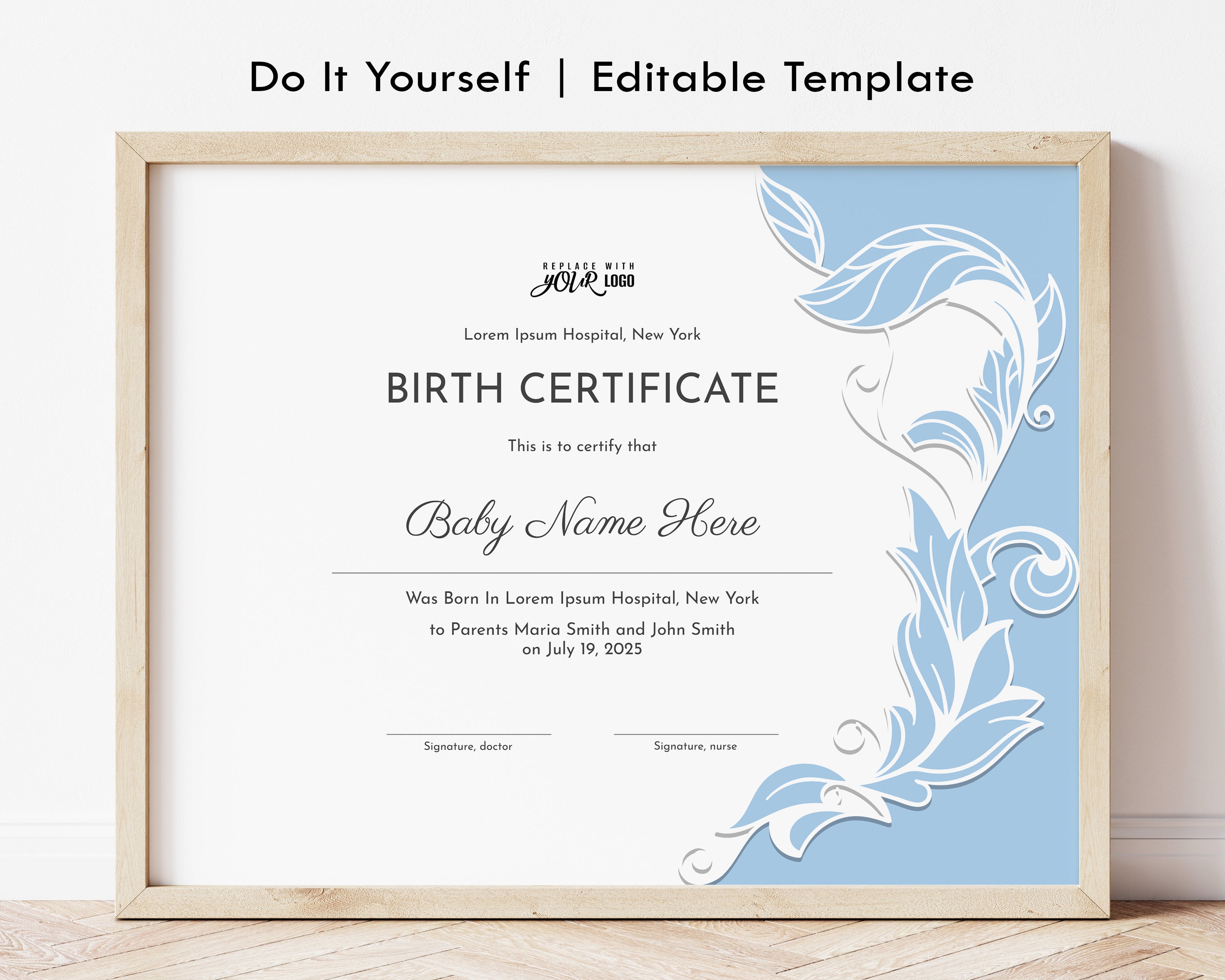 Editable Birth Certificate Template