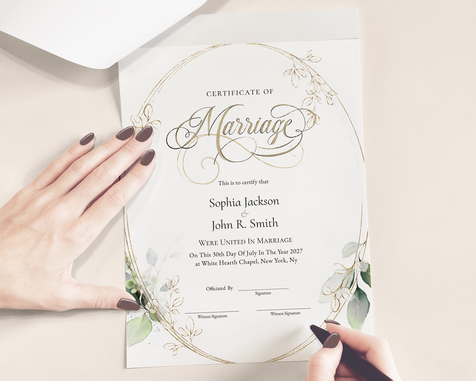 Wedding Keepsake Certificate Template, Editable Marriage Certificate ...