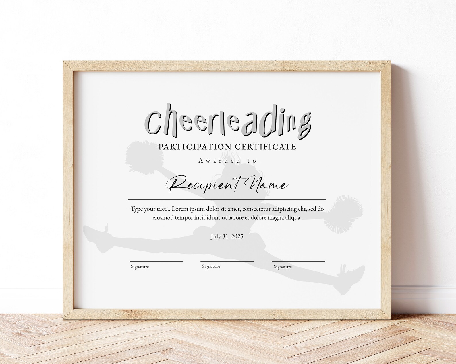 Cheerleading Participation Certificate Template, High School Sports ...