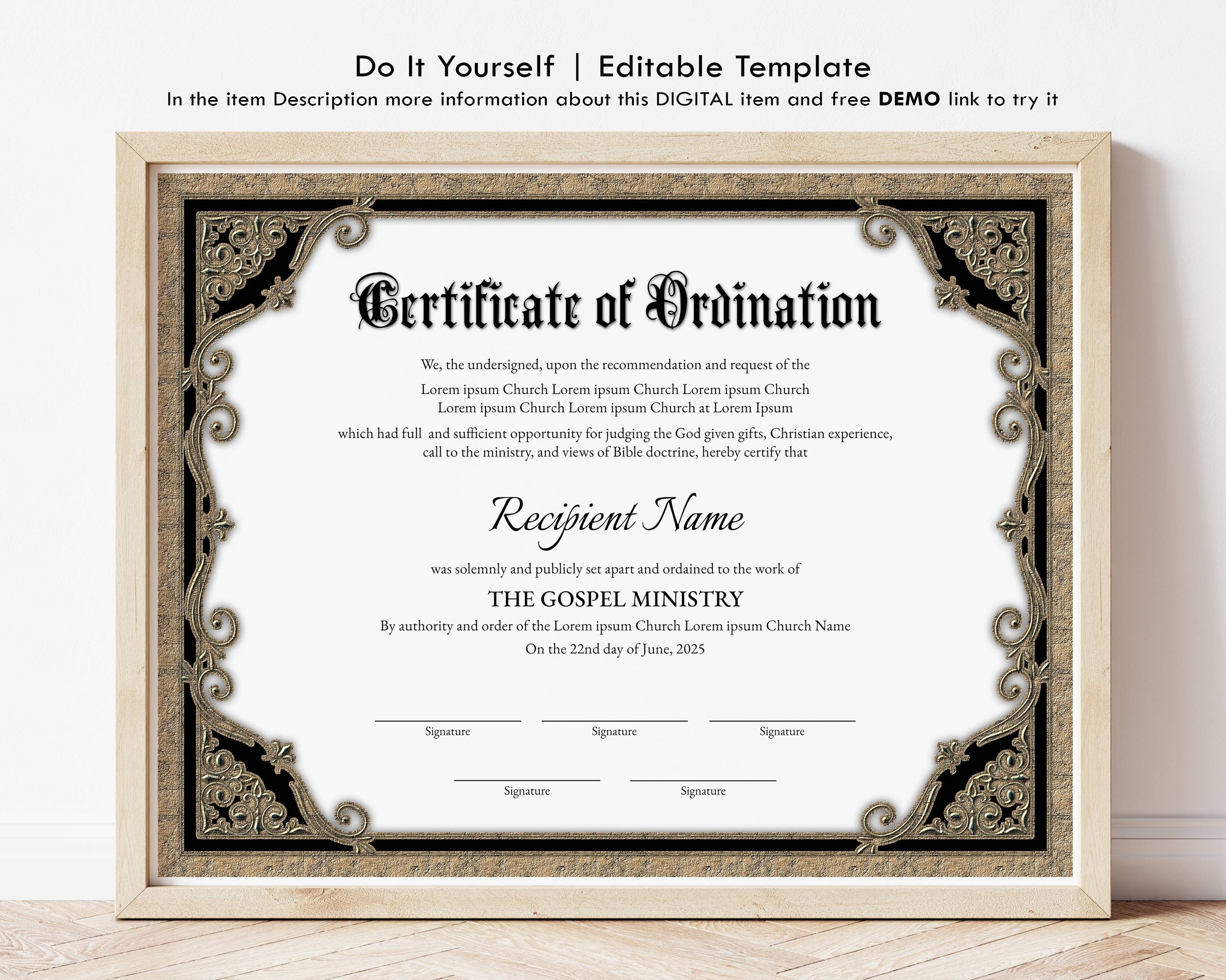 Certificate Of Ordination Template Certificate Of Ordination Template