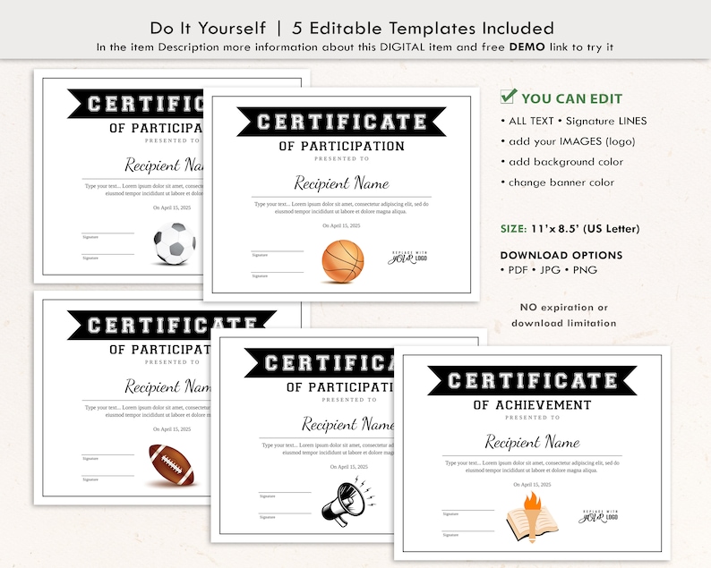Editable Football Basketball Soccer Cheer Scholar Athlete - Etsy