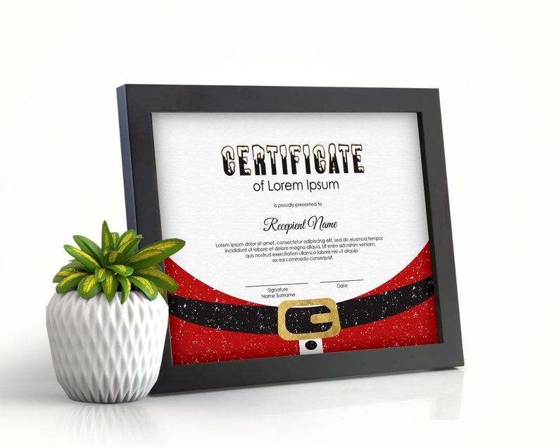 Editable Santa Certificate Template Holiday Certificates | Etsy