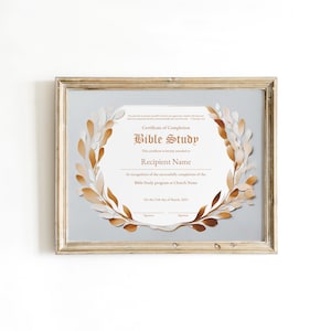 Editable Bible Study Certificate of Completion Template, Bible Study ...