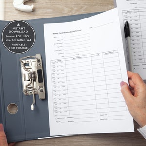 Church Weekly Offering, Weekly Contribution Count Record, Offerings and ...