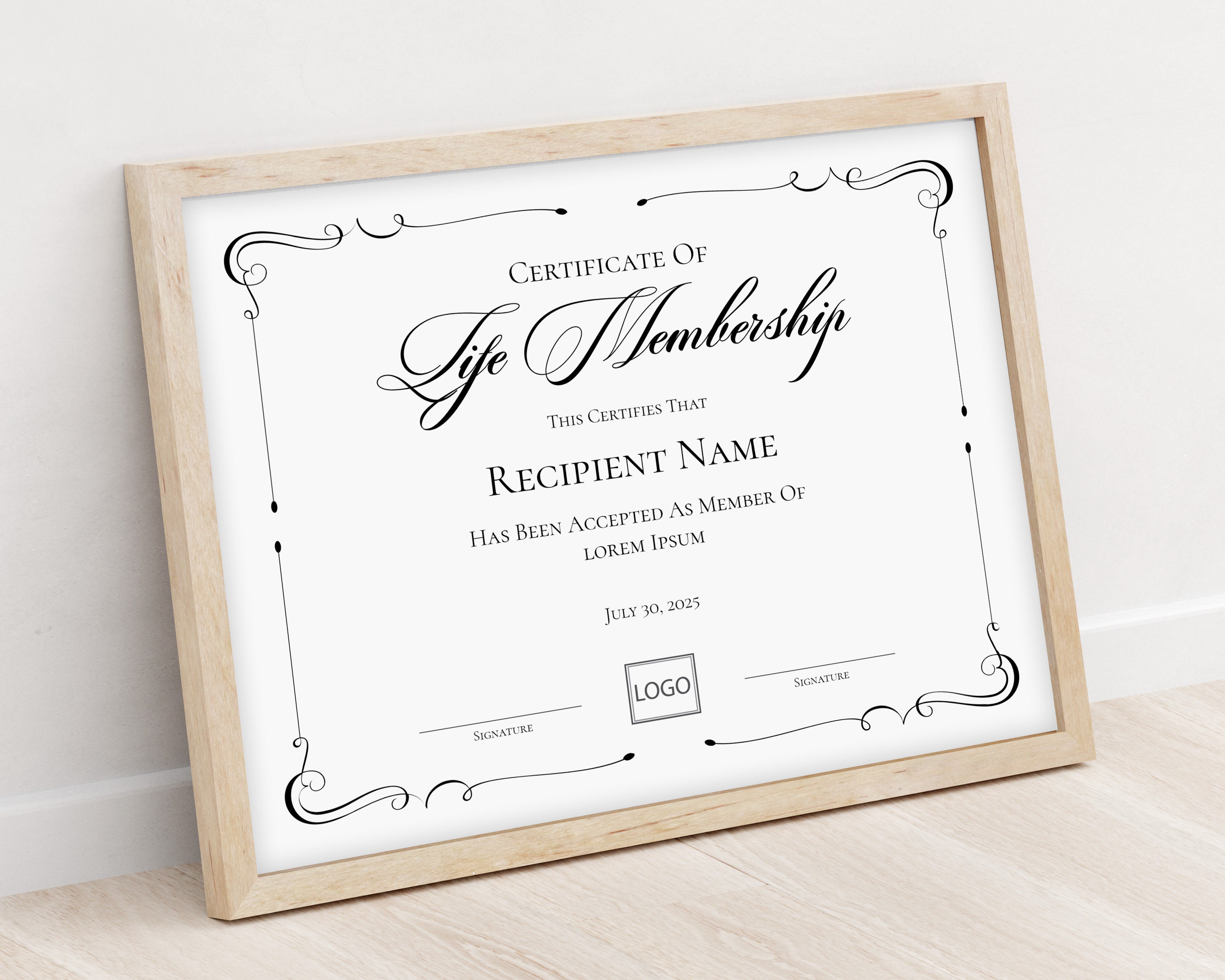 Life Membership Certificate Template Editable Printable - Etsy Australia
