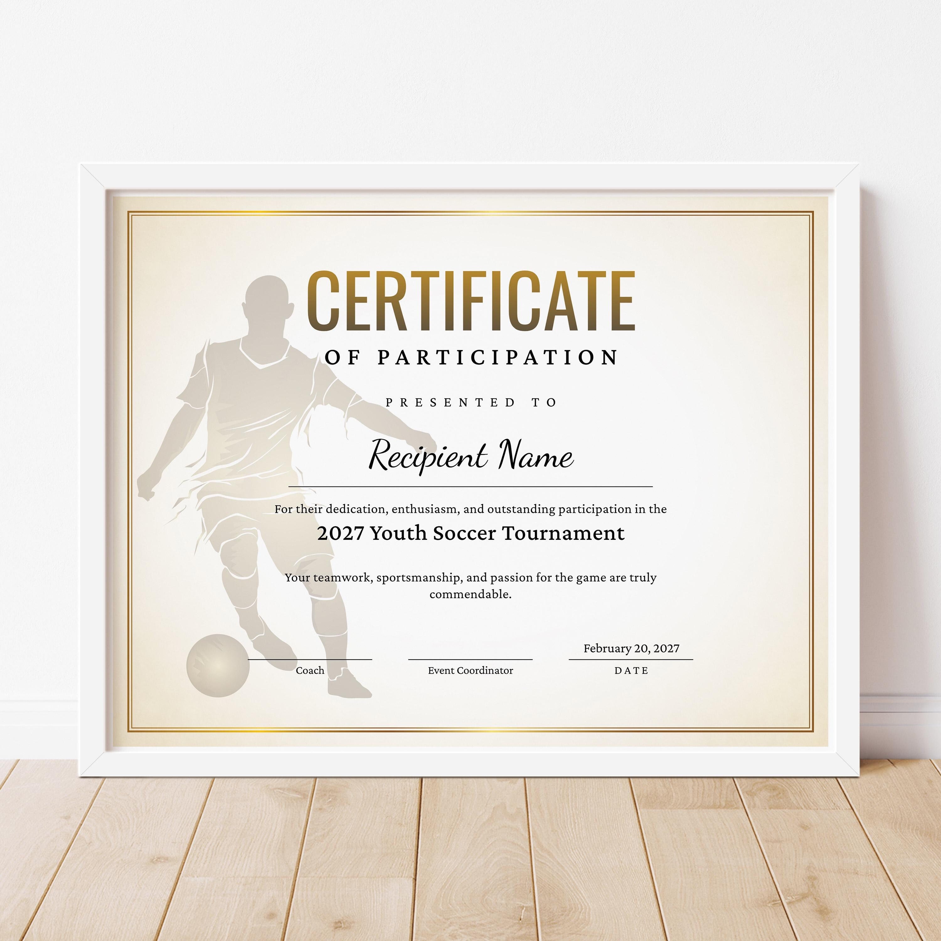 Football Tournament Certificate Template