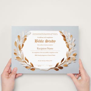 Editable Bible Study Certificate of Completion Template, Bible Study ...