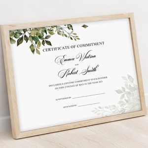 Modern Commitment Certificate Template Editable Printable - Etsy