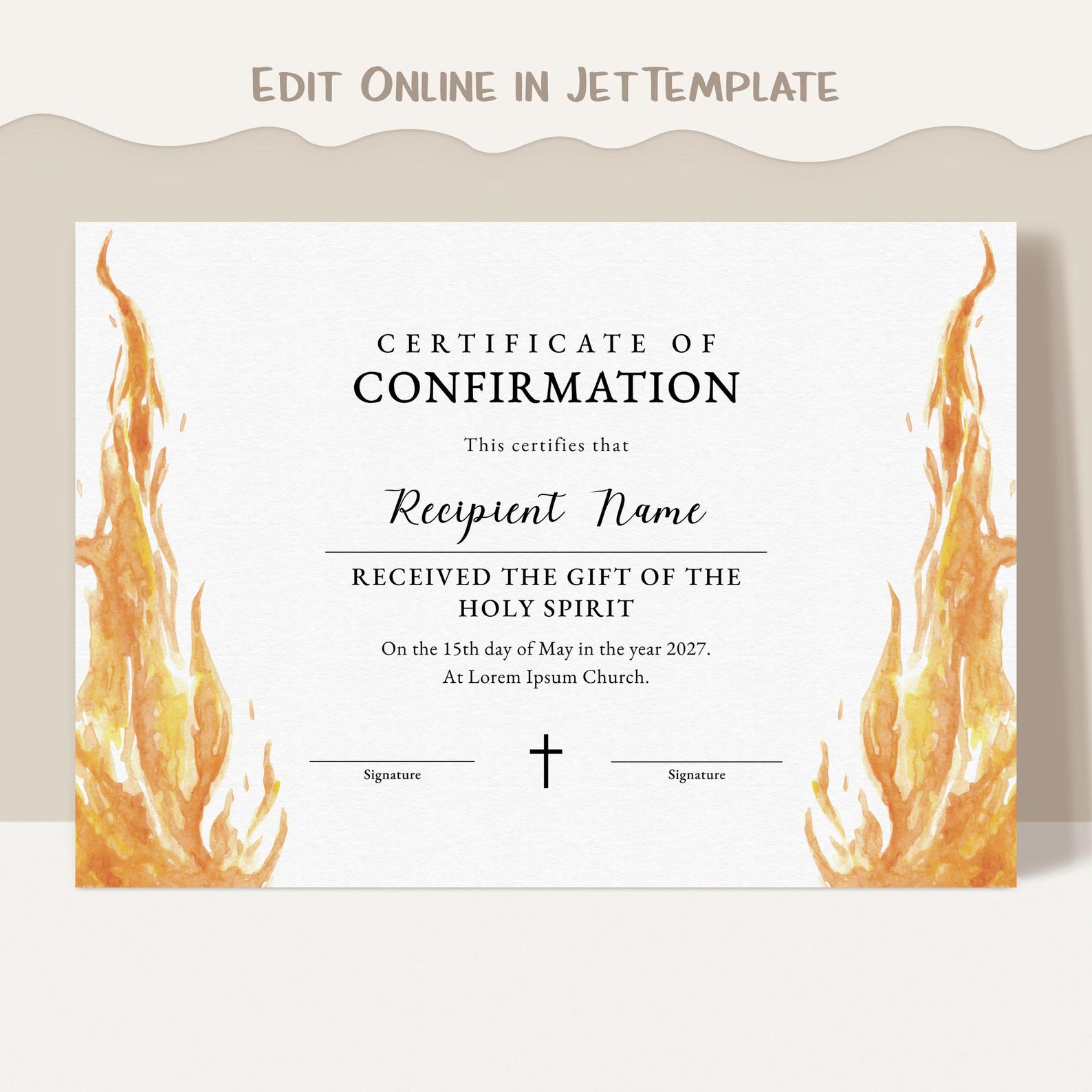 Confirmation Certificate Template, Editable Certificate Receiving the ...