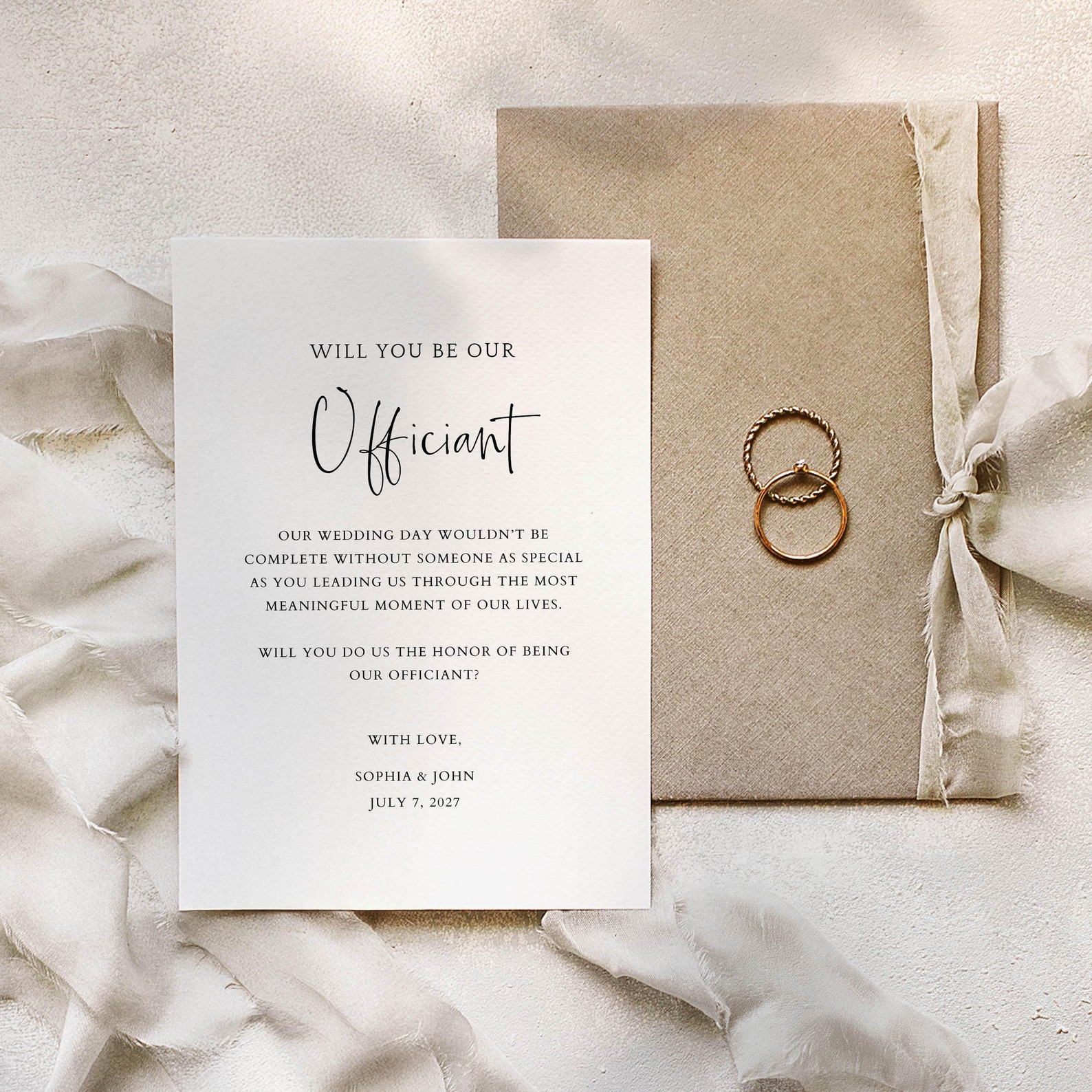 Wedding Officiant Proposal Card, Will You Marry Us Printable Card ...