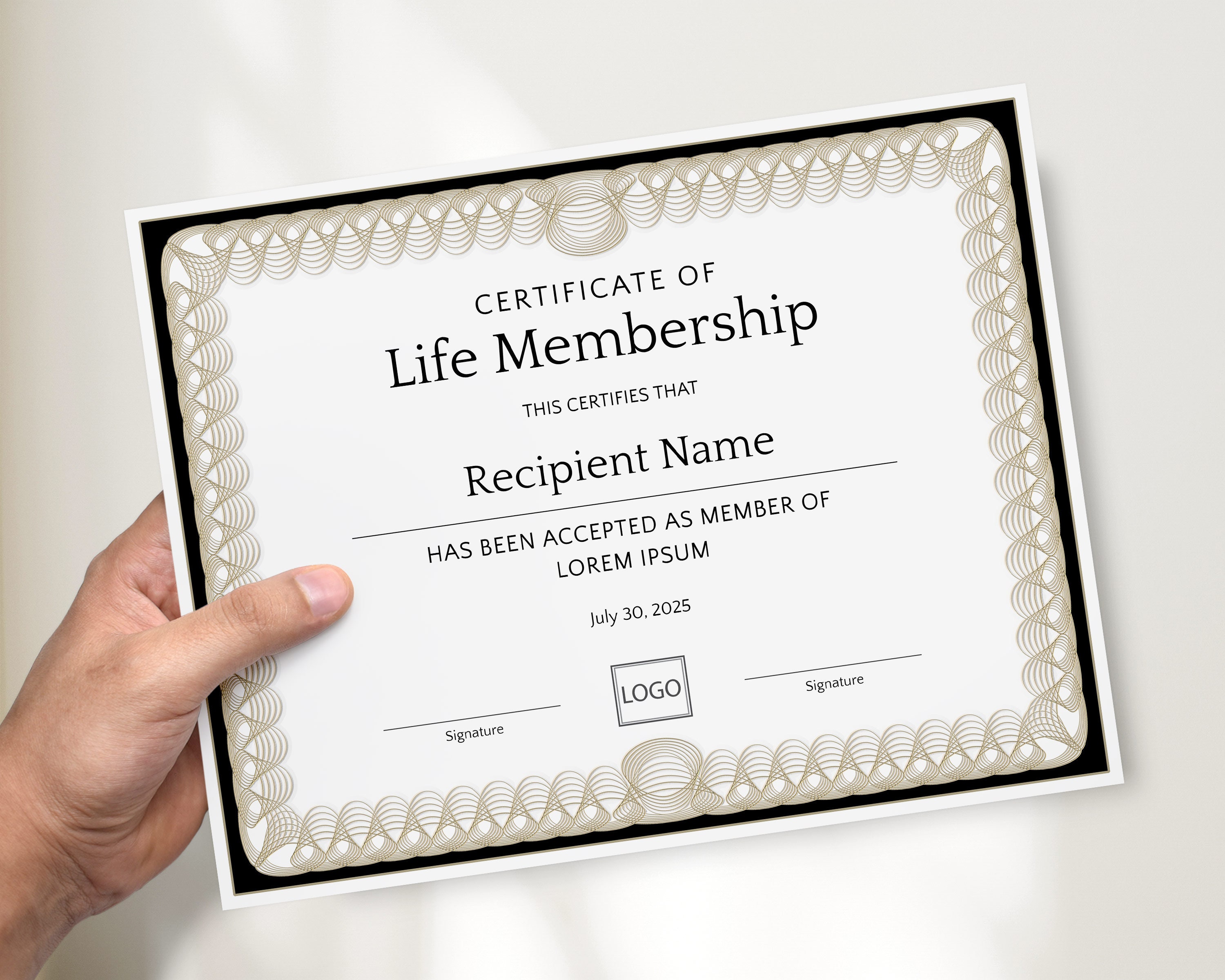 Life Membership Certificate Template