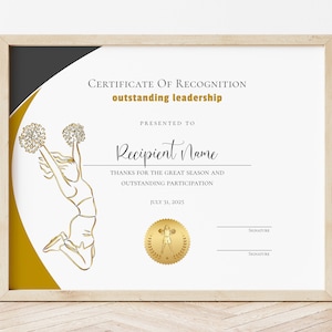 Cheerleader Award Certificates, Cheerleading Awards, EDITABLE Printable ...