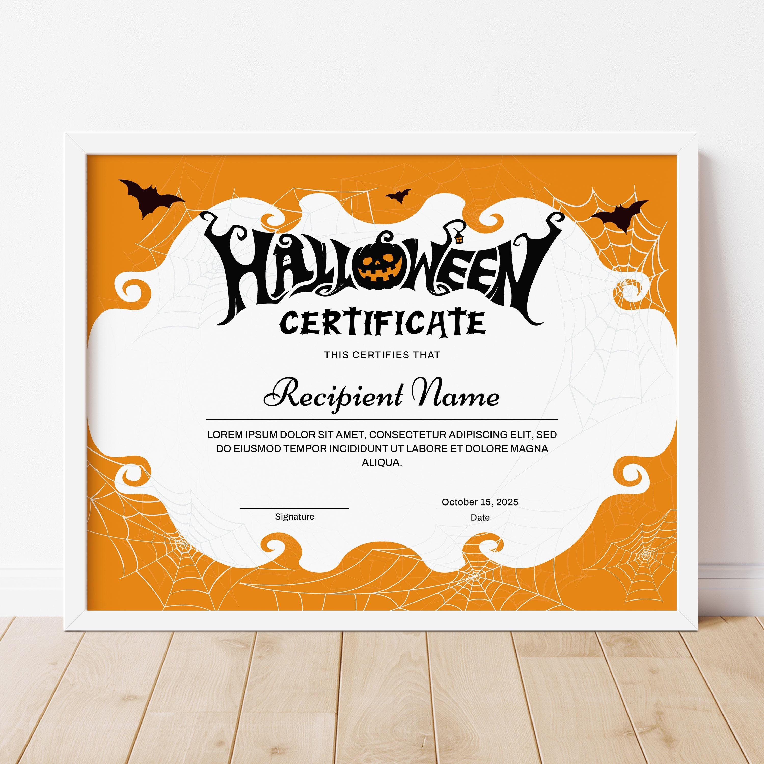 Halloween Certificate Templates Halloween Costume Award Certificates