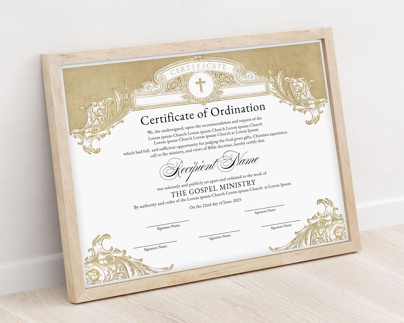 Editable Ordination Certificate Template Printable - Etsy
