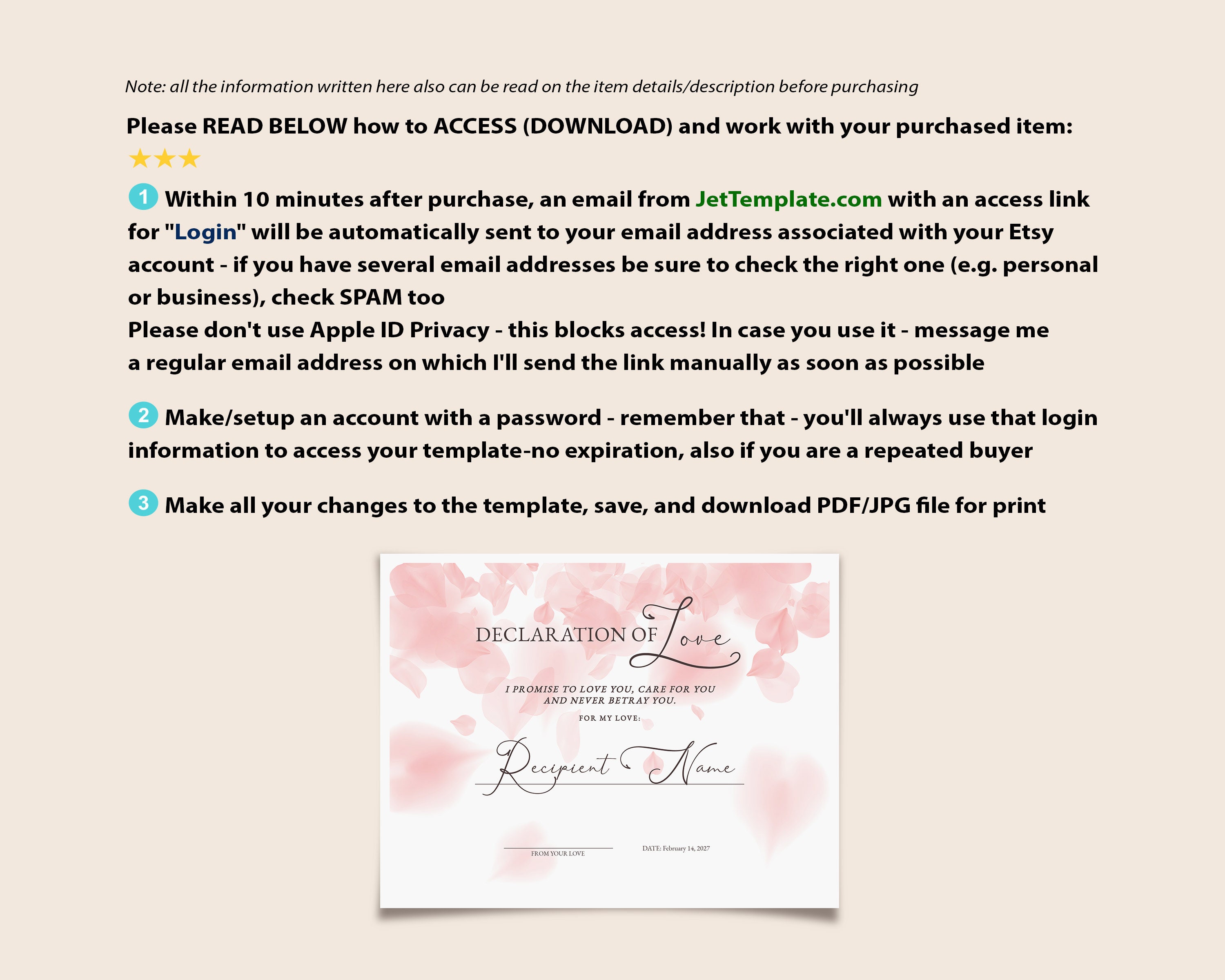 Certificate of LOVE Declaration of Love Valentine's Gift - Etsy