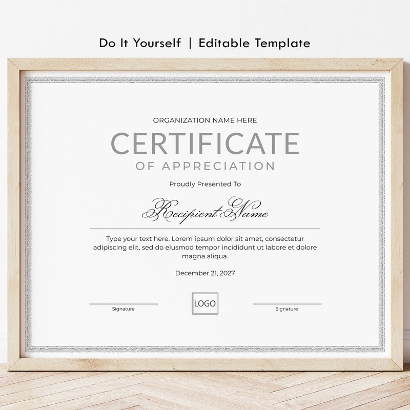 In Loving Memory Certificate Template - Etsy