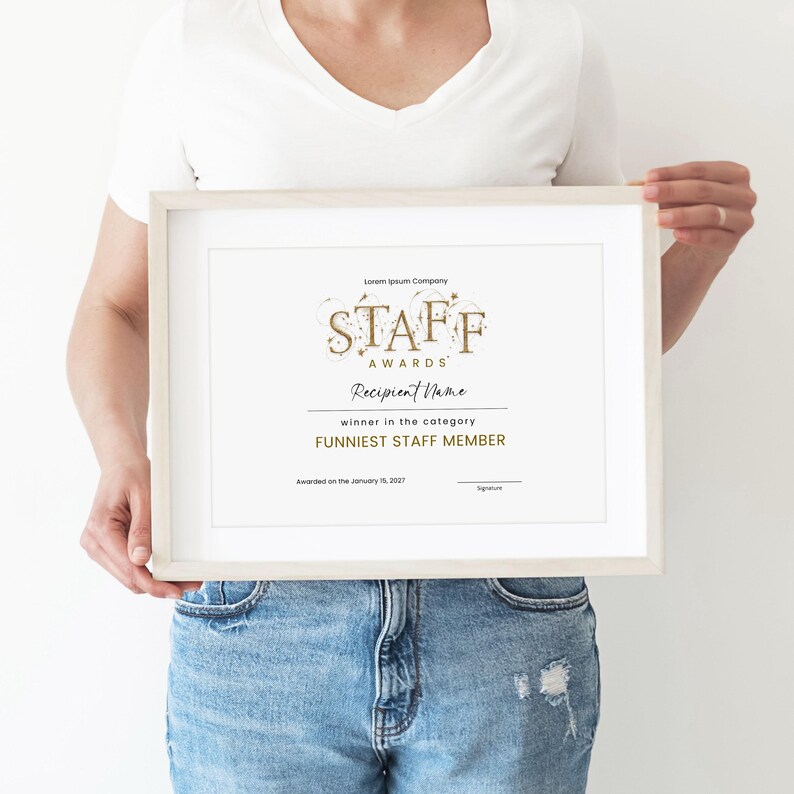 Best Staff Awards, Funniest Staff Member, EDITABLE Best Employee ...