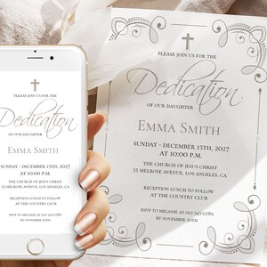 Editable Dedication Invite Template Printable Invitation Boy - Etsy