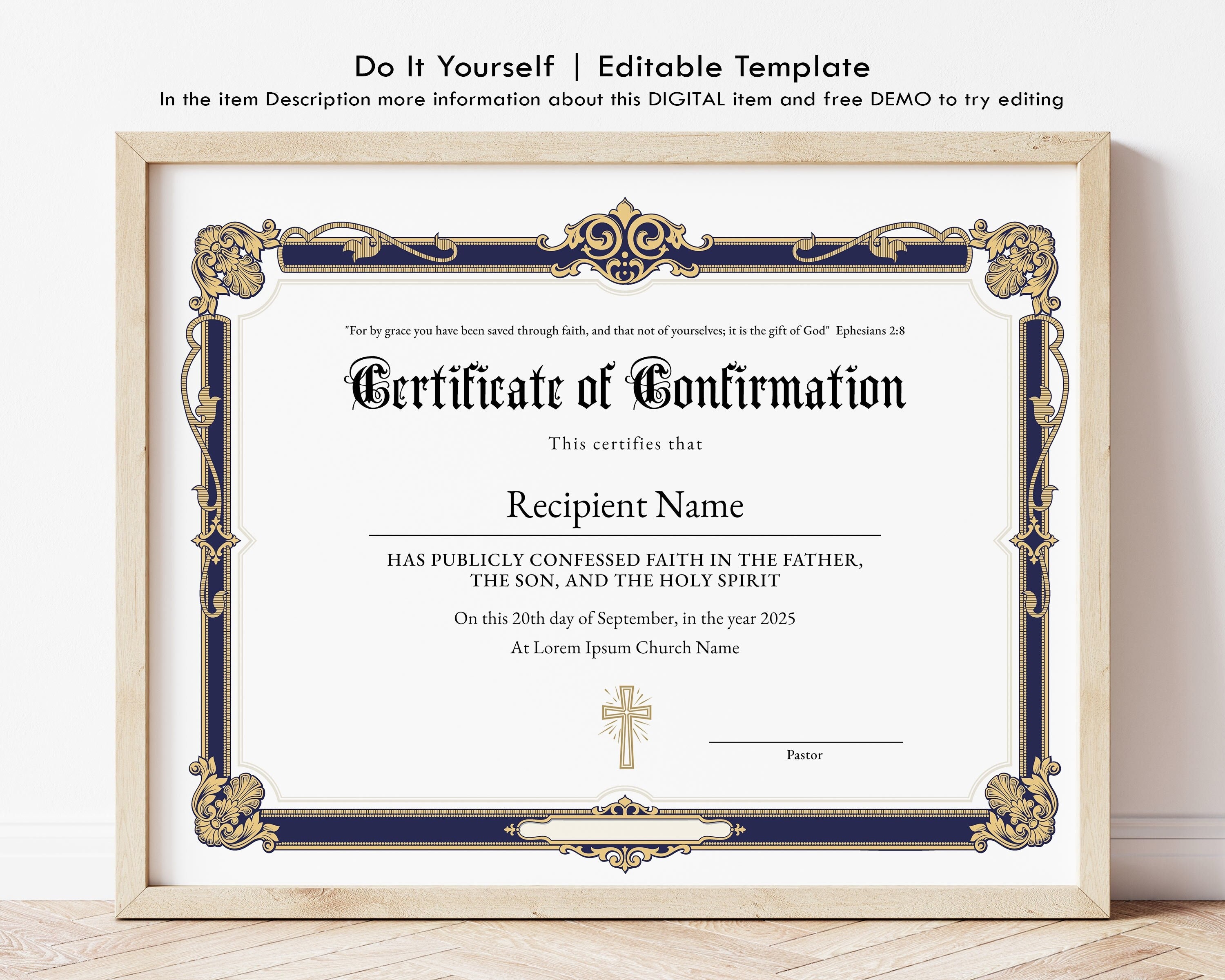 Catholic Confirmation Certificate