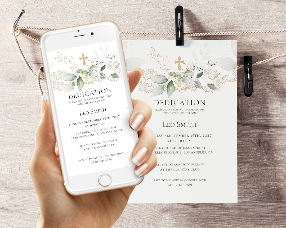 Dedication Invitation Template, Blessing Invite, Boy Dedication, Girl ...